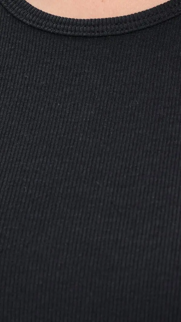 Commando Ribbed Crewneck Tank Top - Black