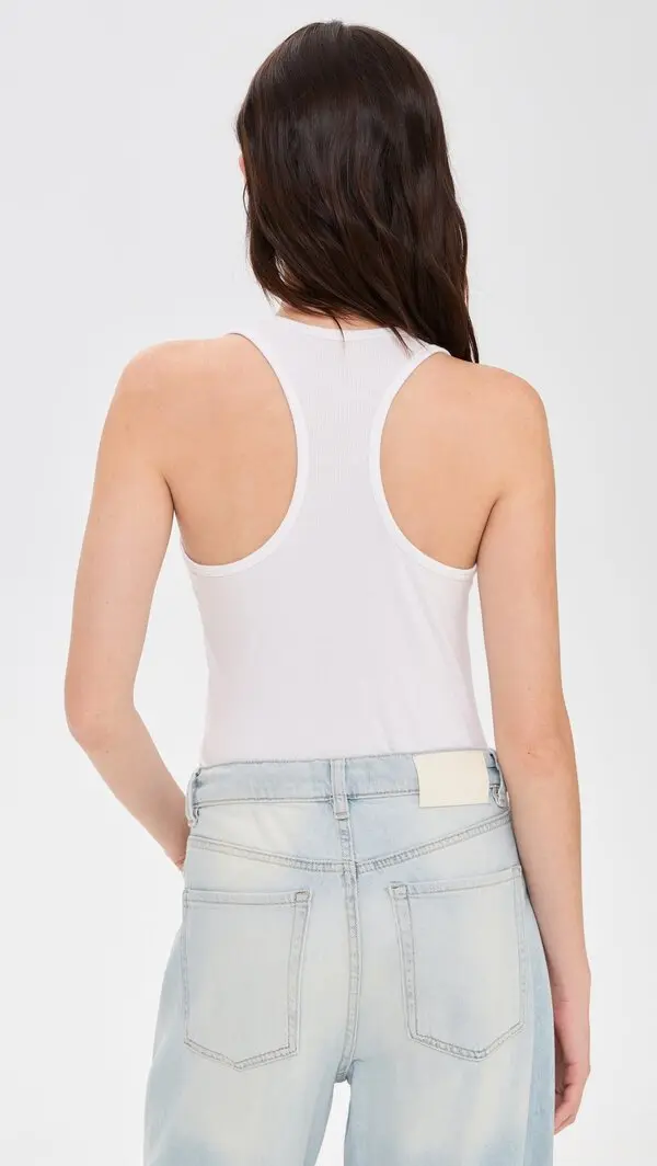 Commando Ribbed Crewneck Tank Top - White