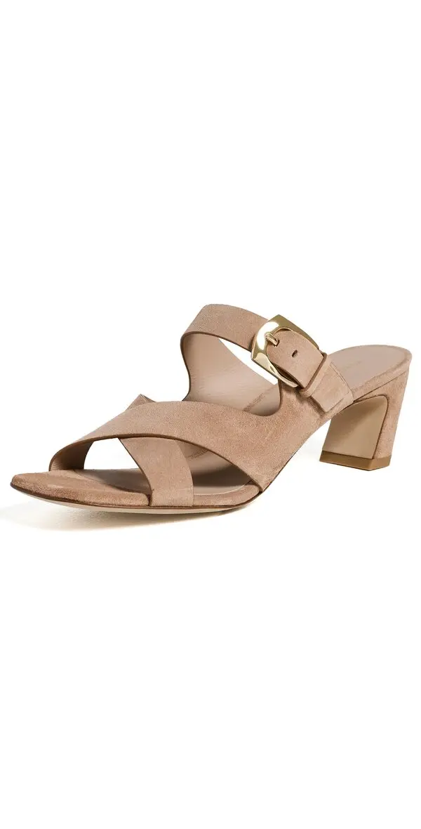 STUART WEITZMAN Sai Slide 50 Sandals - New Camel