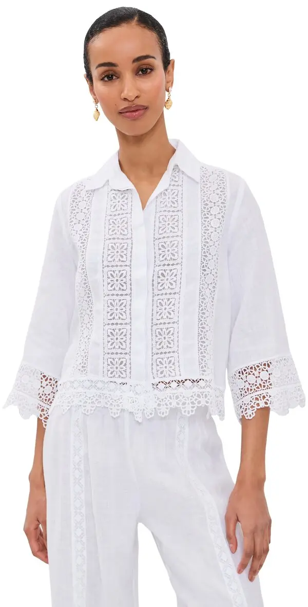 Temptation Positano Natisso Linen Top - White