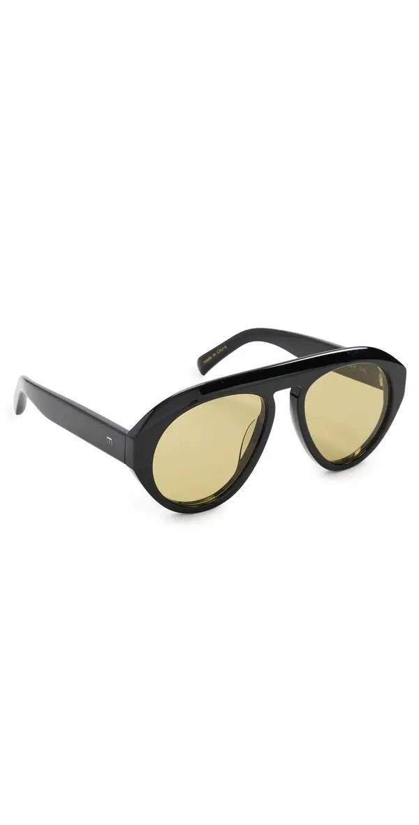 ELISA JOHNSON Val Sunglasses - Gloss Black Olive Lens