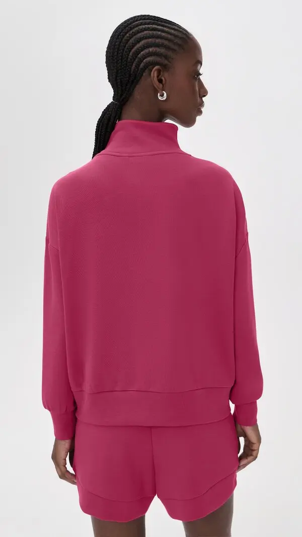 Varley Hawley Half Zip Sweatshirt - Rich Raspberry