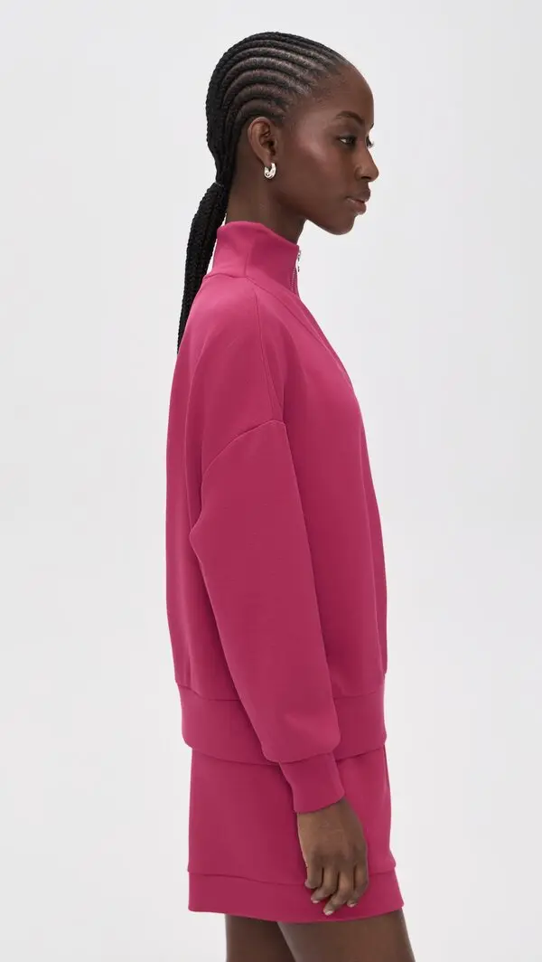 Varley Hawley Half Zip Sweatshirt - Rich Raspberry