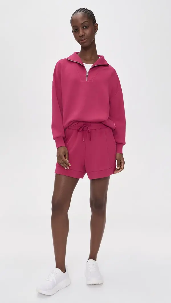 Varley Hawley Half Zip Sweatshirt - Rich Raspberry