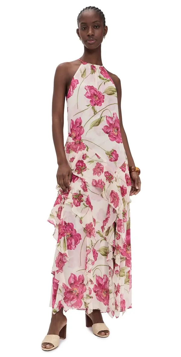 Misa Novah Maxi Dress - Fuchsia Blooms Mix