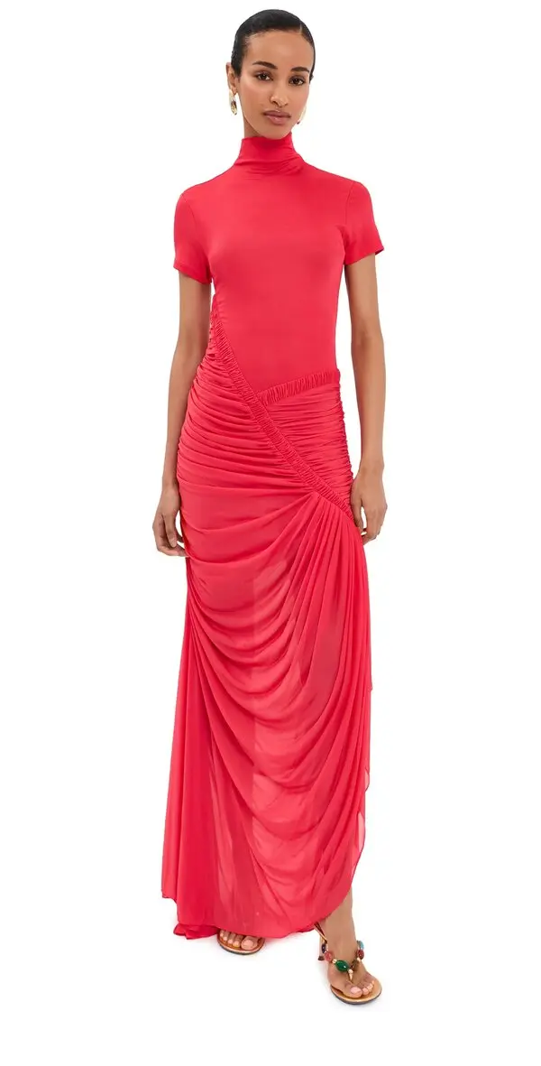 Christopher Esber Fusion Ruched Ripple Dress