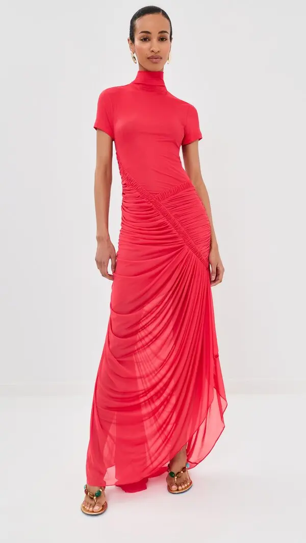 Christopher Esber Fusion Ruched Ripple Dress
