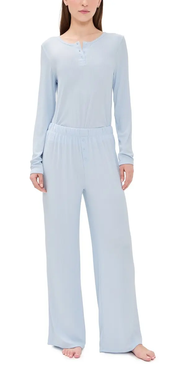 Honeydew Intimates Blissful Long Henley Pajama Set - Dreamy