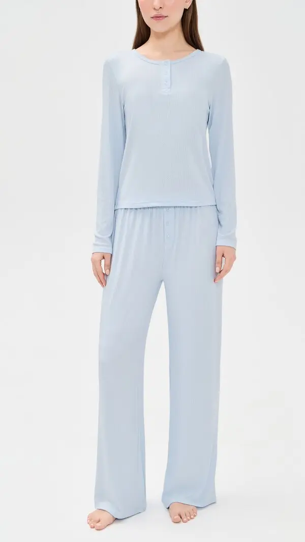 Honeydew Intimates Blissful Long Henley Pajama Set