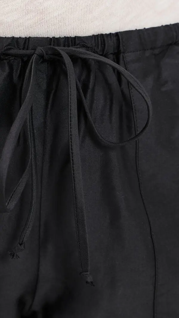 Donni. Silk Taffeta Drawstring Cargo Pants - Jet