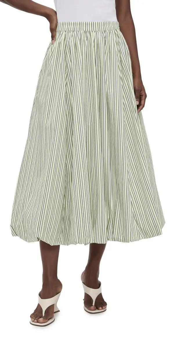 Cinq À Sept Striped Cellah Skirt - Ivory/lime