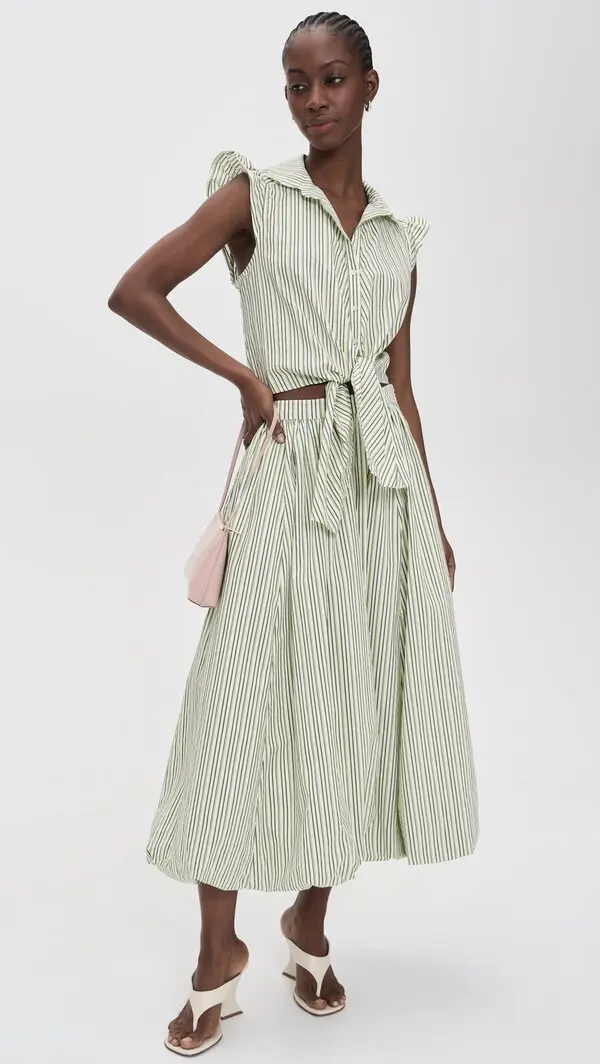 Cinq À Sept Striped Cellah Bubble Skirt