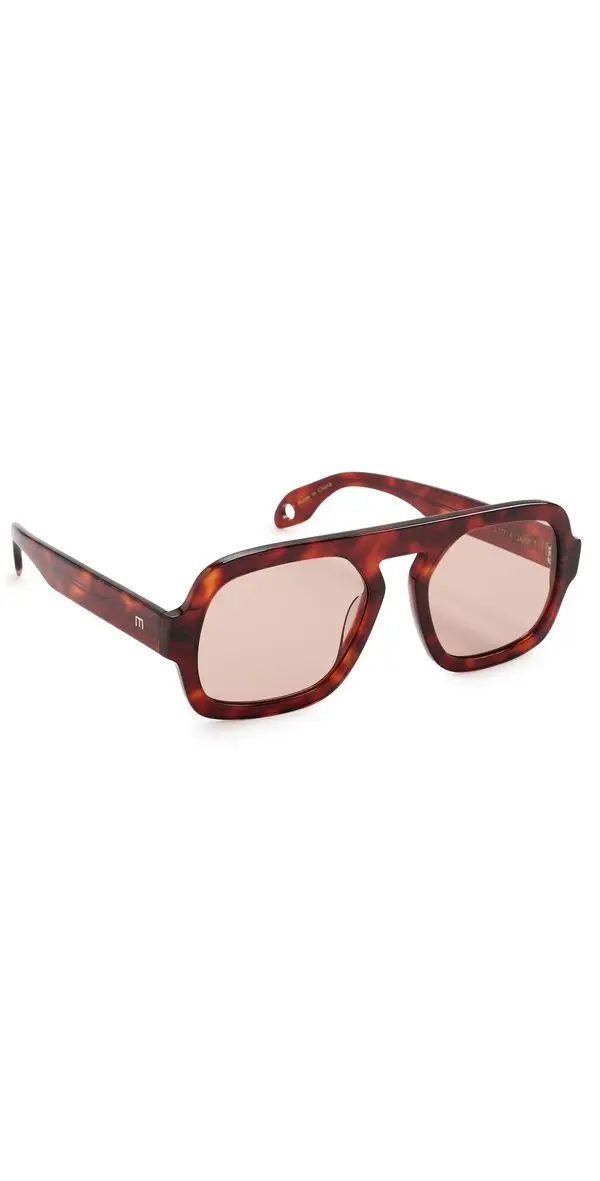 ELISA JOHNSON Jane Sunglasses - Dark Red Tortoise Maroon Lens