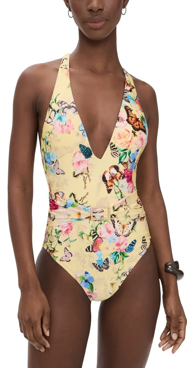 L'Agence Lisa Garden Butterflies One-piece Swimsuit - Multi