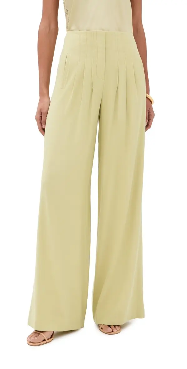 Veronica Beard Hoyt Wide-leg Trousers - Pistachio