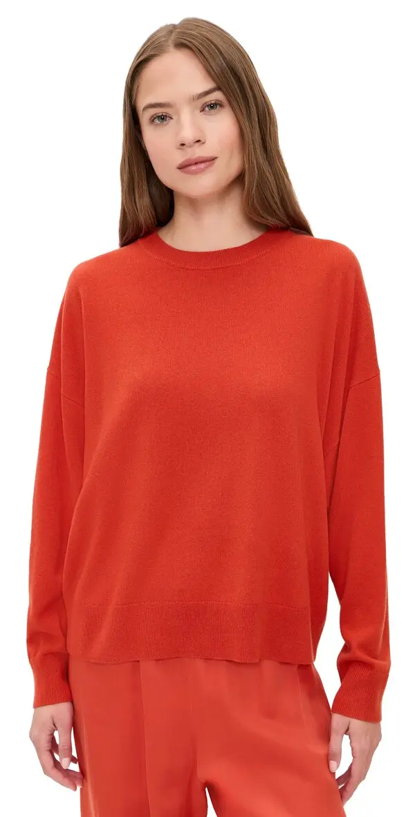 Jenni Kayne Cashmere Marina Crew Neck Pullover - Tomato