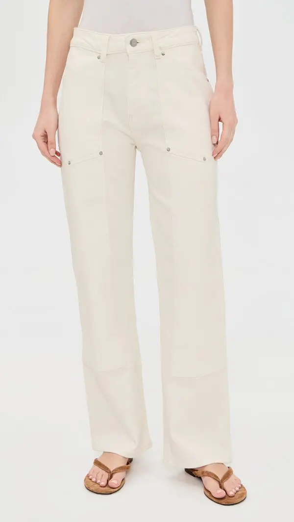 Warp + Weft Utility Straight Jeans - Ecru