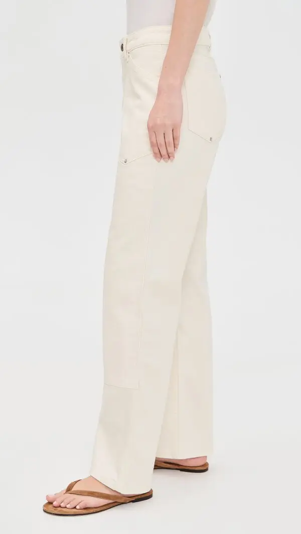 Warp + Weft Utility Straight Jeans - Ecru