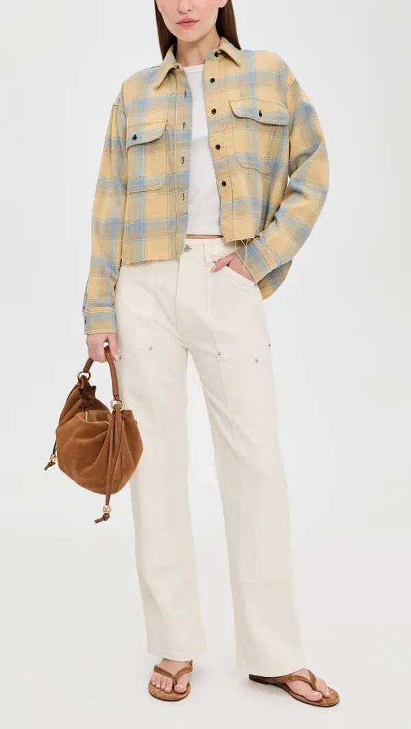 Warp + Weft Utility Straight Jeans - Ecru