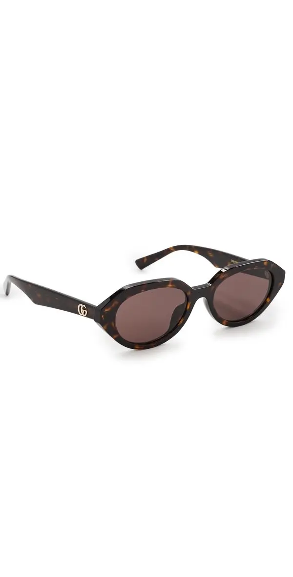 Gucci Double G Cat Eye Sunglasses - Havana-havana-brown
