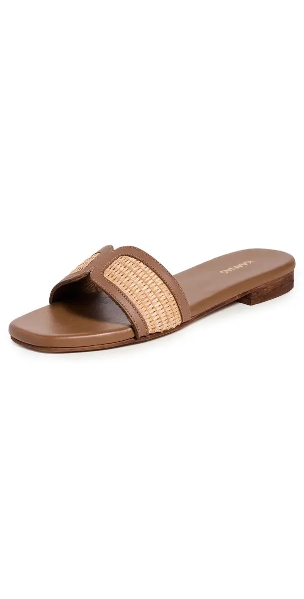Kaanas Malek Raffia Sandals - Coffee