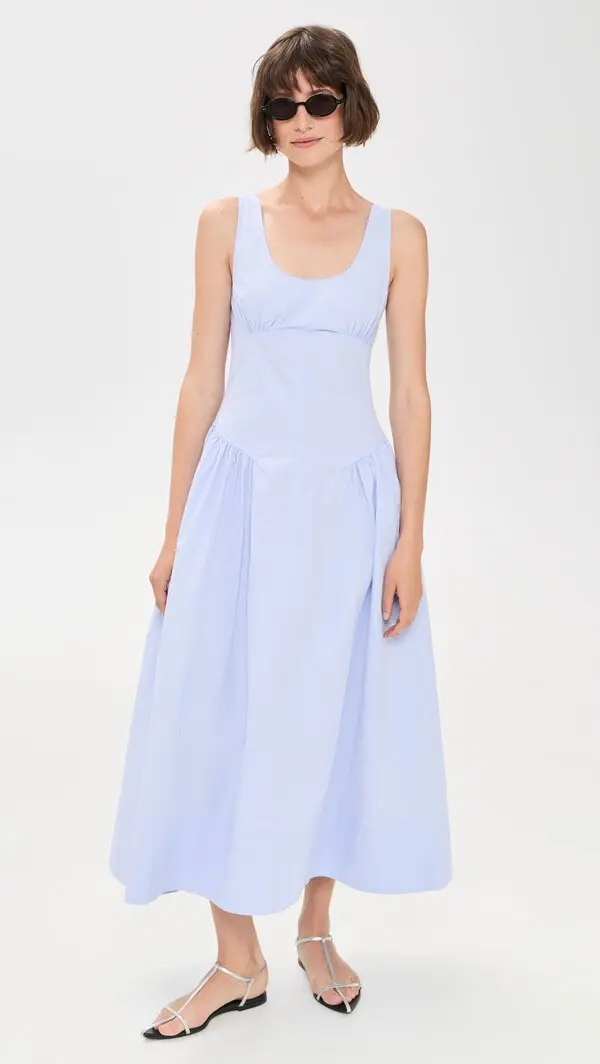 Proenza Schouler White Label Kendall Dress In Tech Cotton - Sky