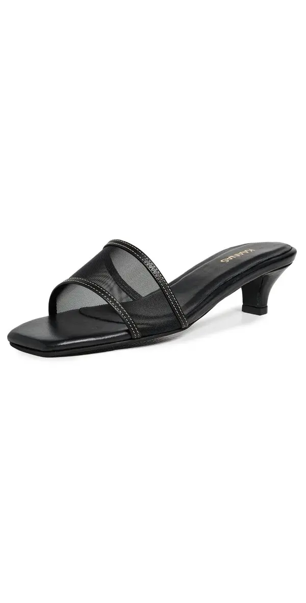 Kaanas Amine Kitten Heel Sandals - Black