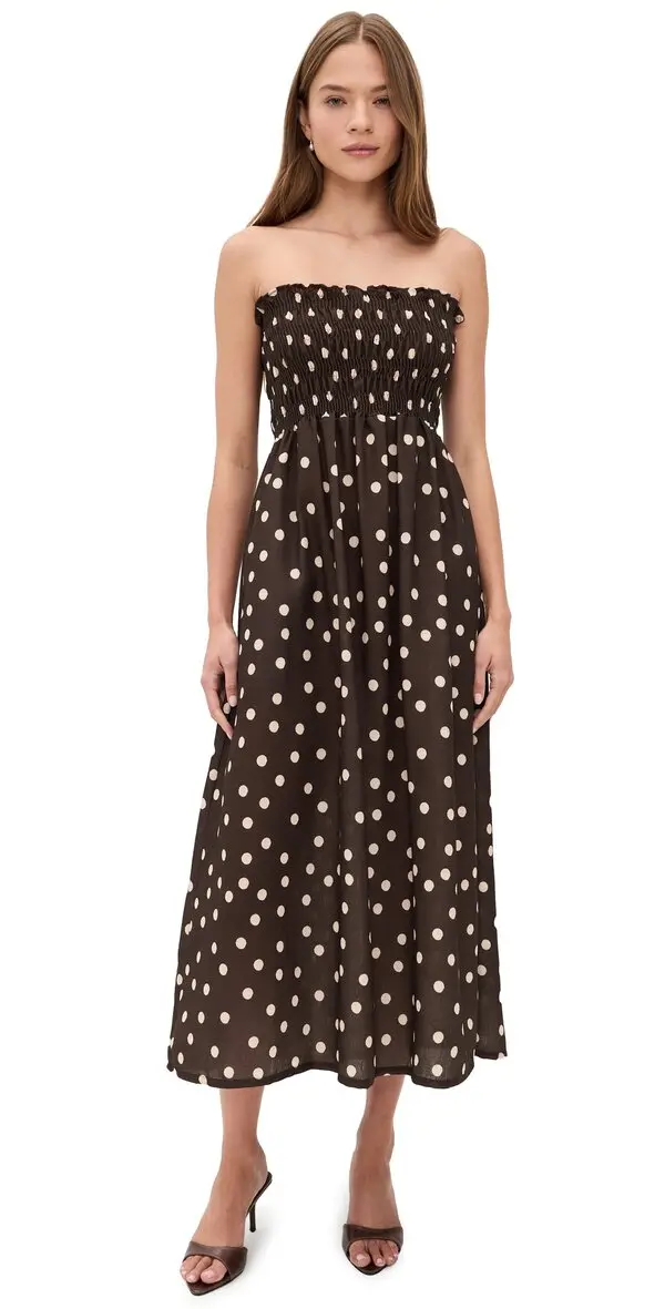 THE LULO PROJECT The Drift Dress - Polka Dots Brown