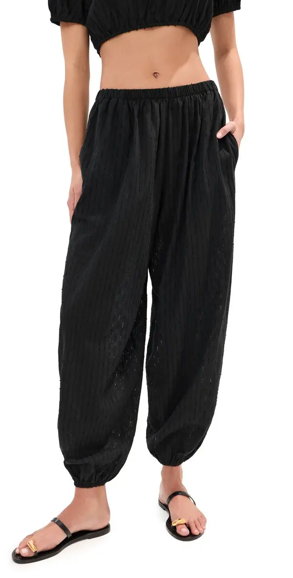 LE BOP Andi Eyelet Pants - Black