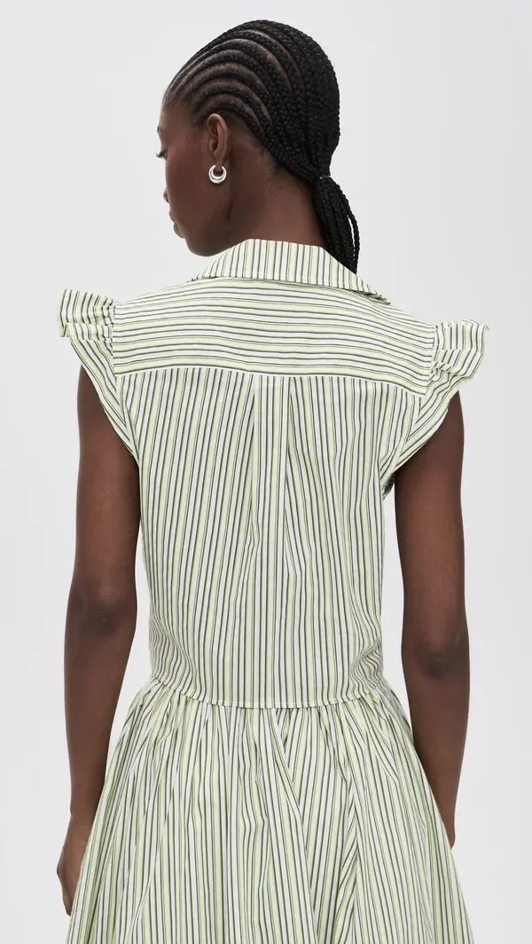 Cinq À Sept Sophie Stripe Flutter Sleeve Top