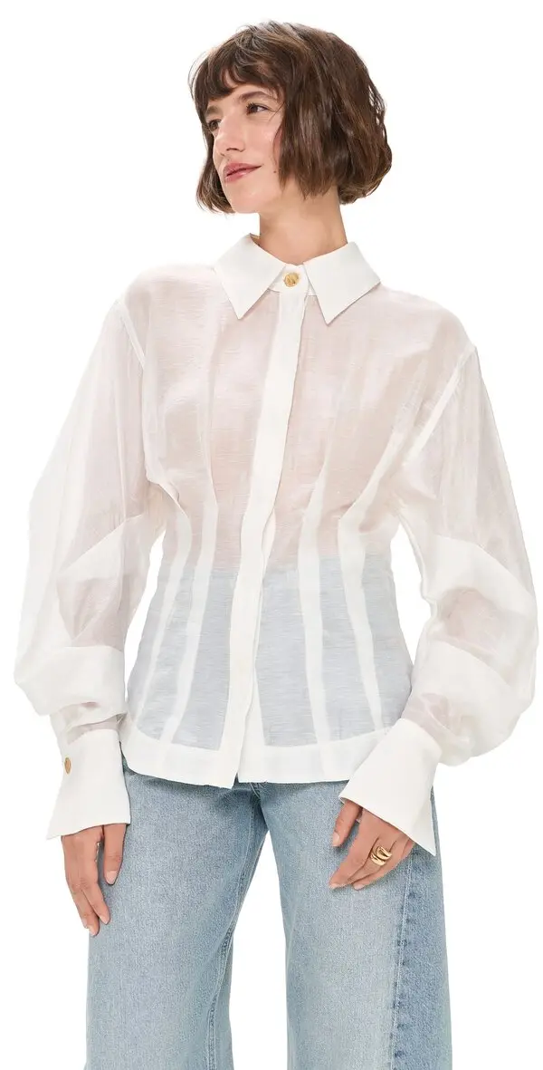 Aje Murphie Button-down Shirt - Ivory