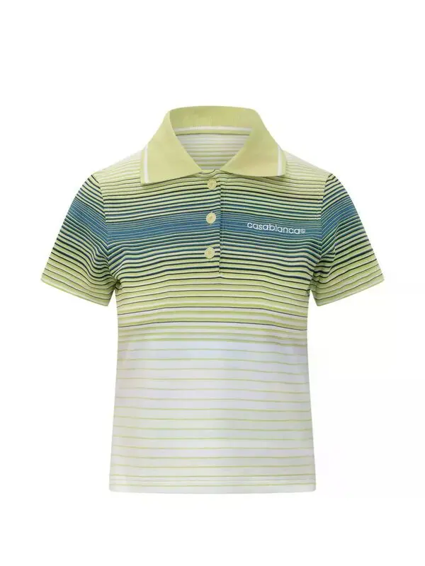 Casablanca Striped Short-sleeve Polo Shirt - Green