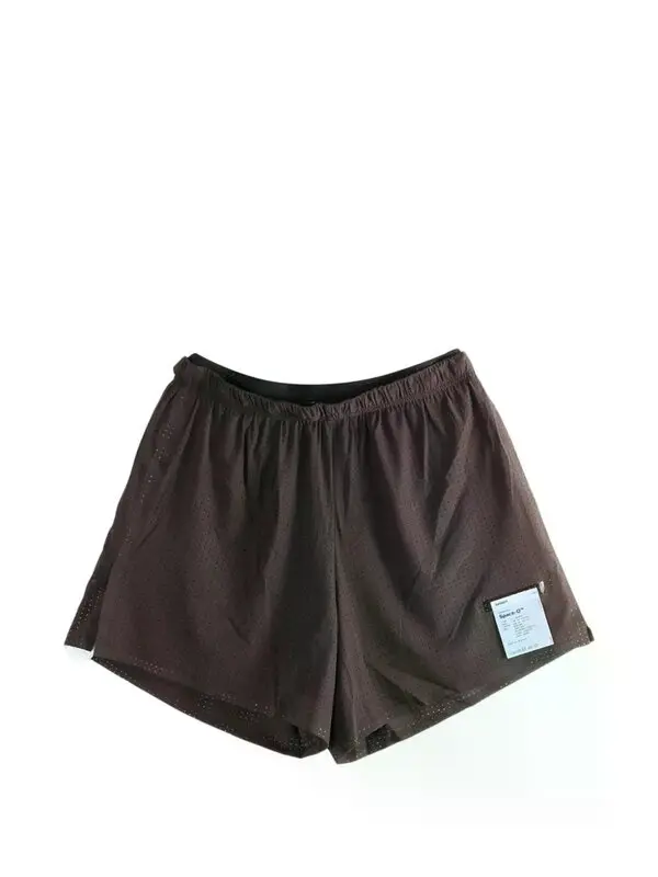 Satisfy Perforated Drawstring Shorts - Brown