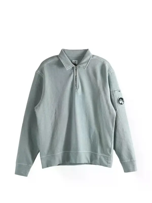 C.P. COMPANY Malfilè Fleece Sweater With Lens Detail - Grey