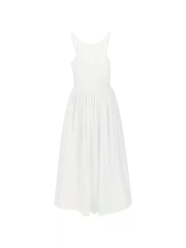 Emporio Armani Sleeveless Smocked-waist Dress - White
