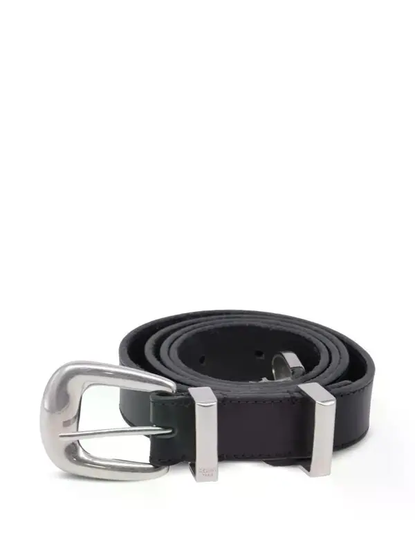 Celine Embellished Leather Belt - Black