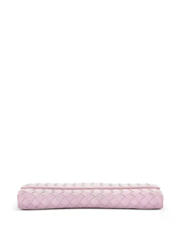 Bottega Veneta Intrecciato Weave Foldover Wallet - Purple