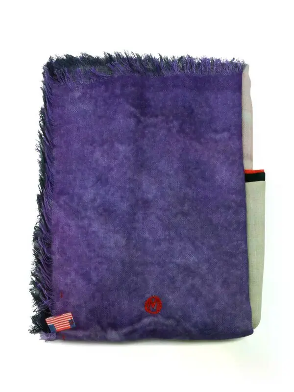 TALKING WALLS Abstract-print Frayed Scarf - Purple