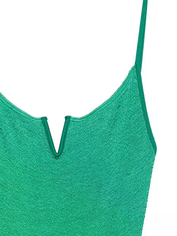 Bond Eye Crinkle-texture V-neck Swimsuit