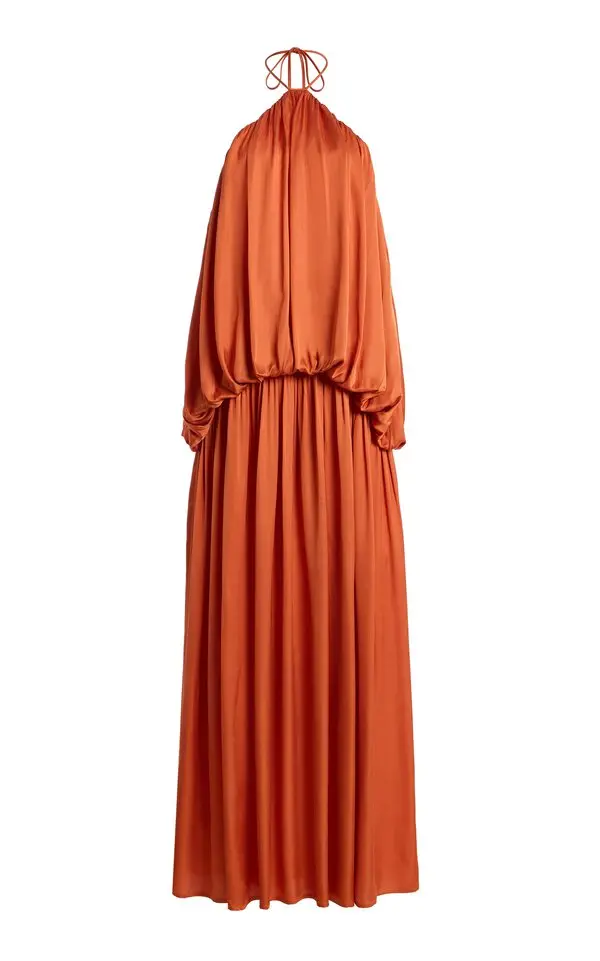 THIRD FORM Dreamt Satin Maxi Halter Dress - Pink
