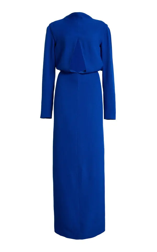 Tove Helena Draped Cutout Crepe-satin Maxi Dress - Blue