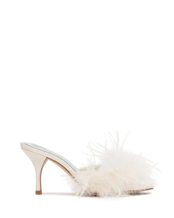 Vince Camuto Feathered Mule - Milk