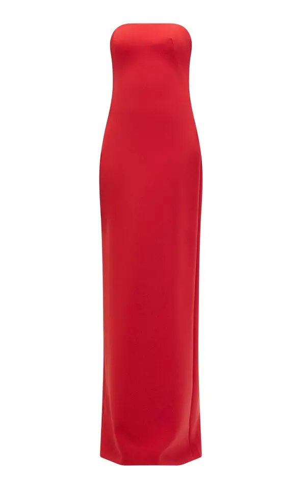 Amsale Stretch Crepe Column Dress - Red