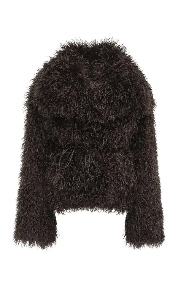 Source Unknown Hathi Faux-fur Belted Jacket