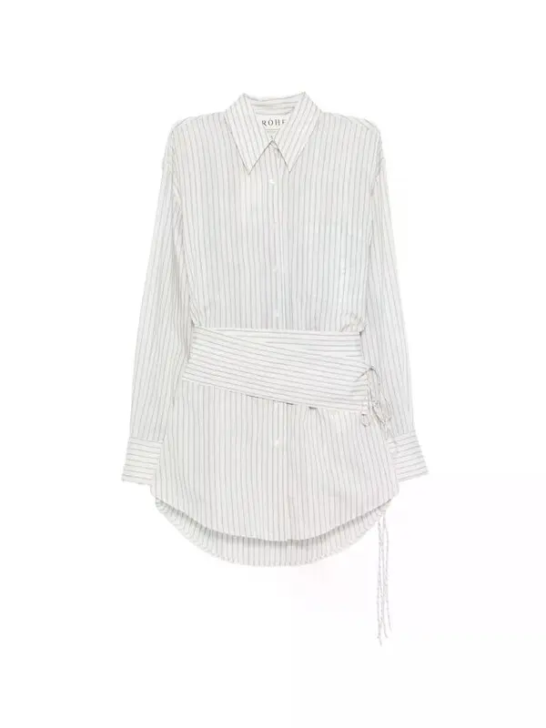 RÓHE Belted Pinstriped Shirt
