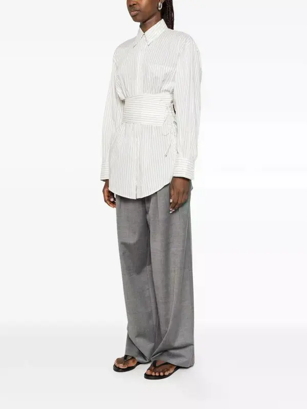 RÓHE Belted Pinstriped Shirt
