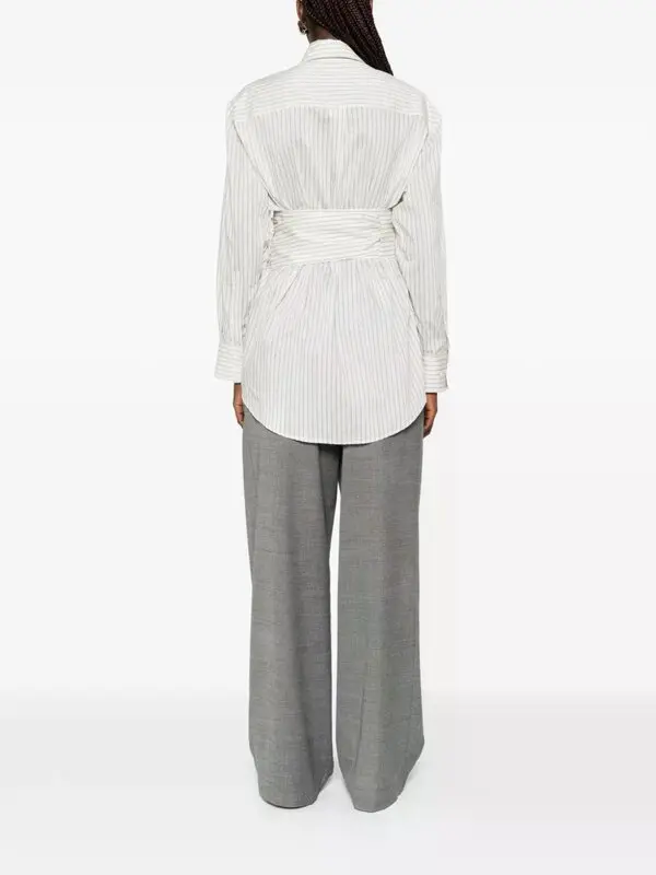 RÓHE Belted Pinstriped Shirt