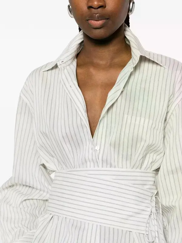 RÓHE Belted Pinstriped Shirt