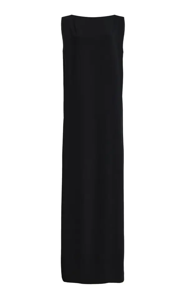 SLOAN Exclusive Crepe Boat-neck Gown - Black