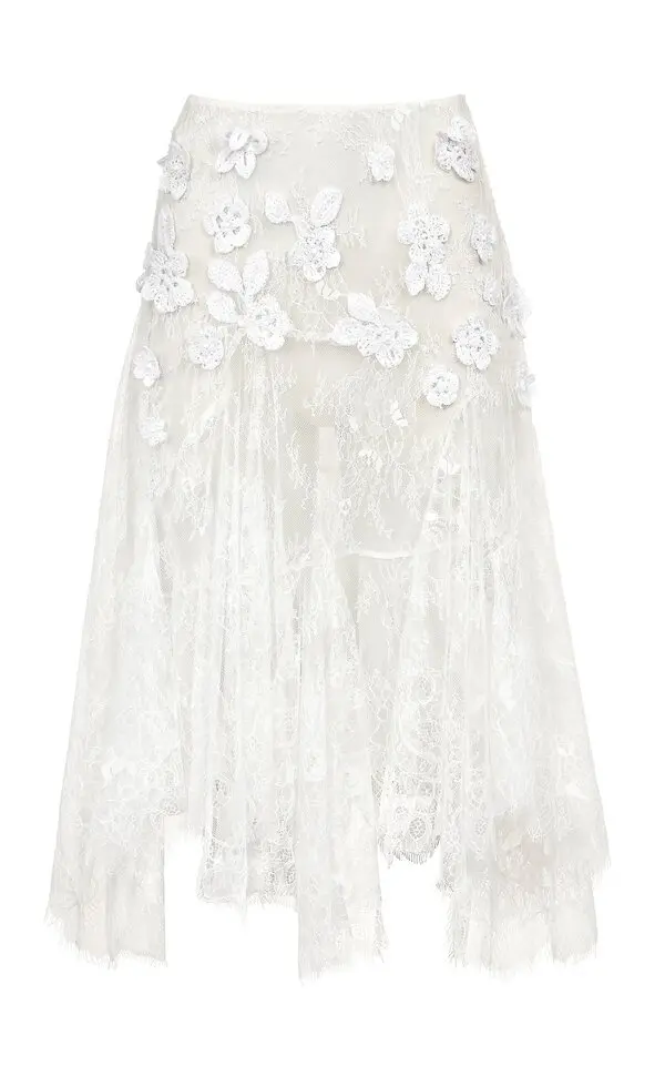 FRANCESCA MIRANDA Flor Lace Skirt - White